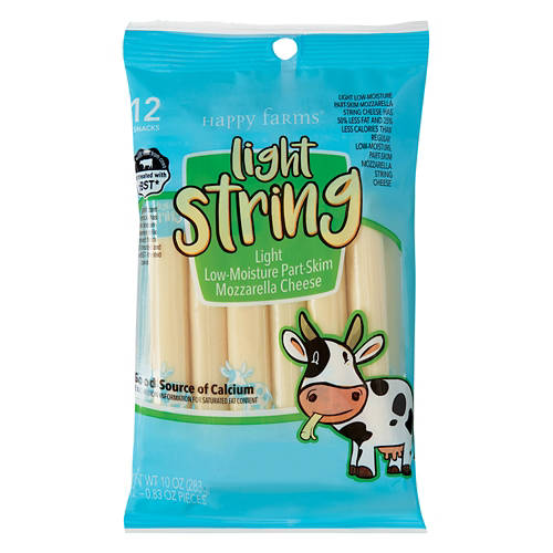 Happy Farms Light Mozzarella String Cheese, 10 oz